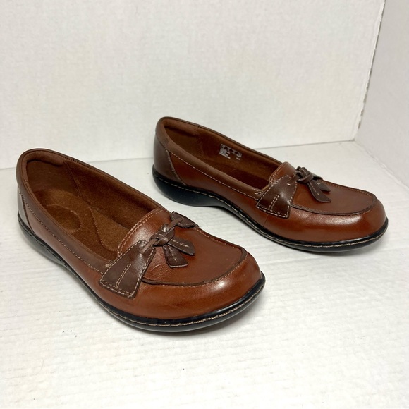 Clarks | Shoes | Clarks Ashland Bubble Brown Leather Loafers Comfort ...